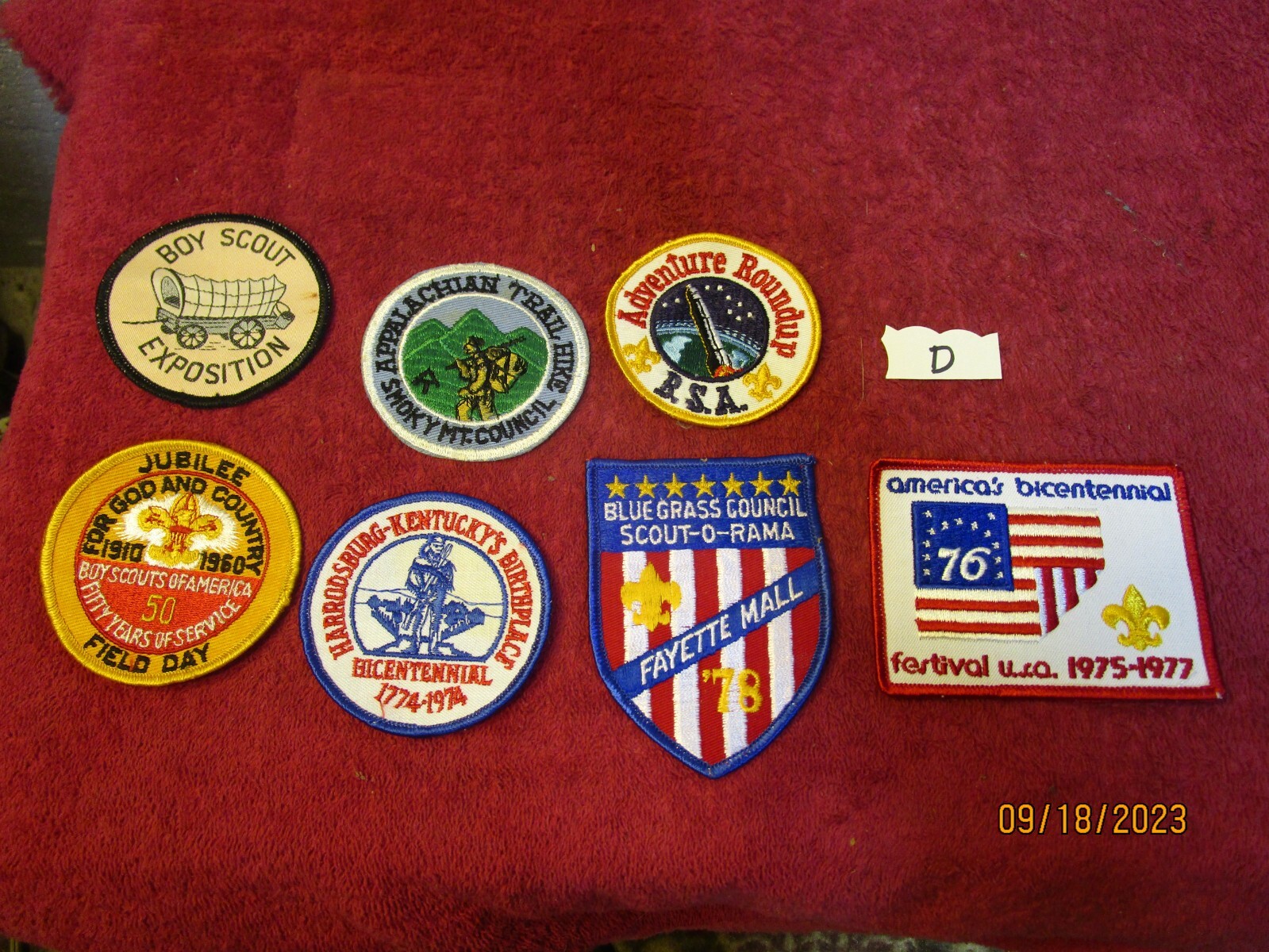 Lot of 7 Vintage Patches Boy Scouts BSA Exposition Bluegrass Council ...