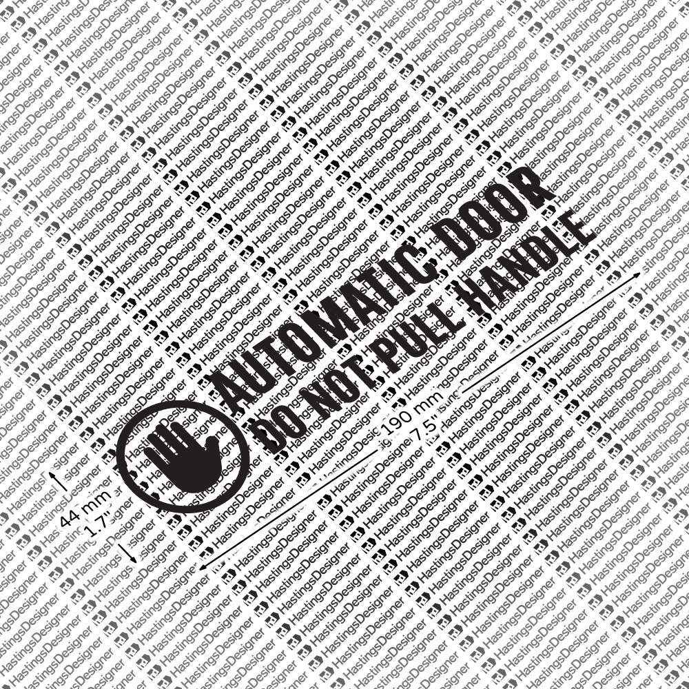 AUTOMATIC DOOR DO NOT PULL HANDLE Caution Car, Taxi, Coach Vinyl Decal ...