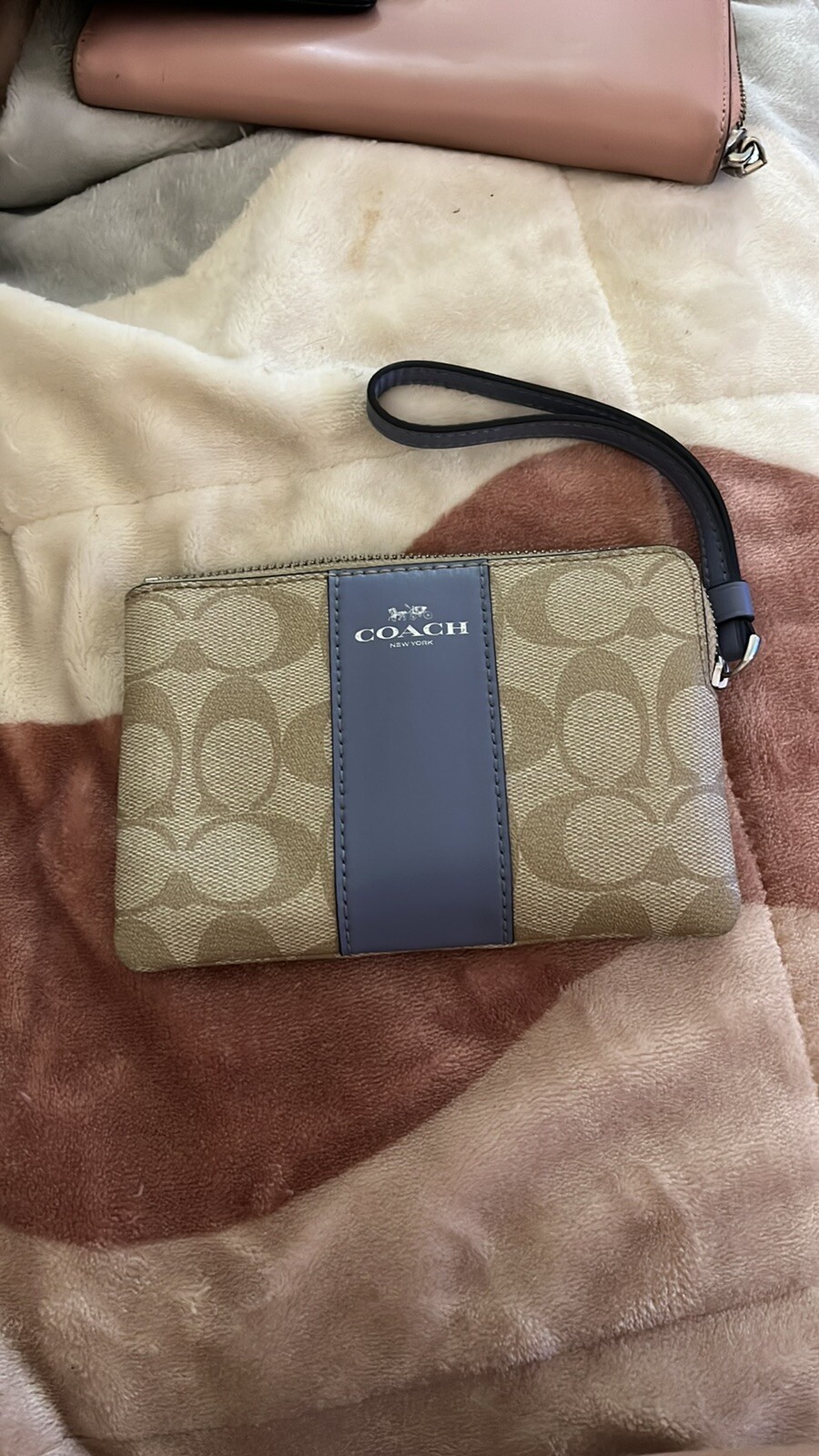 coach signature wristlet Tan Purple - Gem