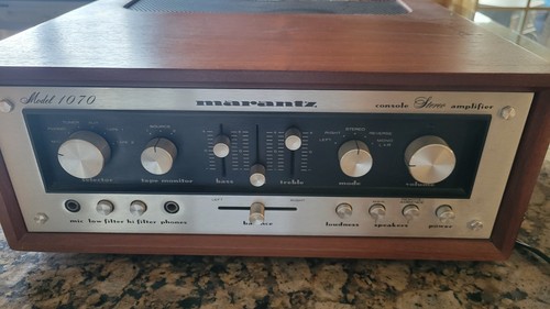 Marantz 1070 Stereo Console Amp w/ Factory Wood case. (WC-10) | eBay