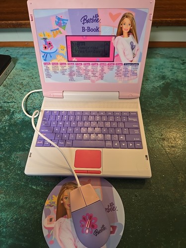 Vtg Barbie B-Book Pink/Purple Laptop Computer Learning Games Spanish ...