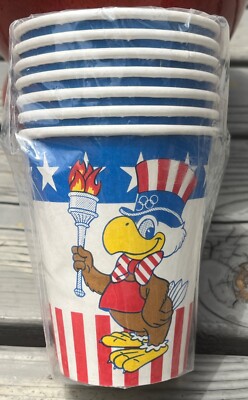 VTG 1984 Los Angeles Olympics Hot/Cold Paper Cups Sam The Eagle VERY ...