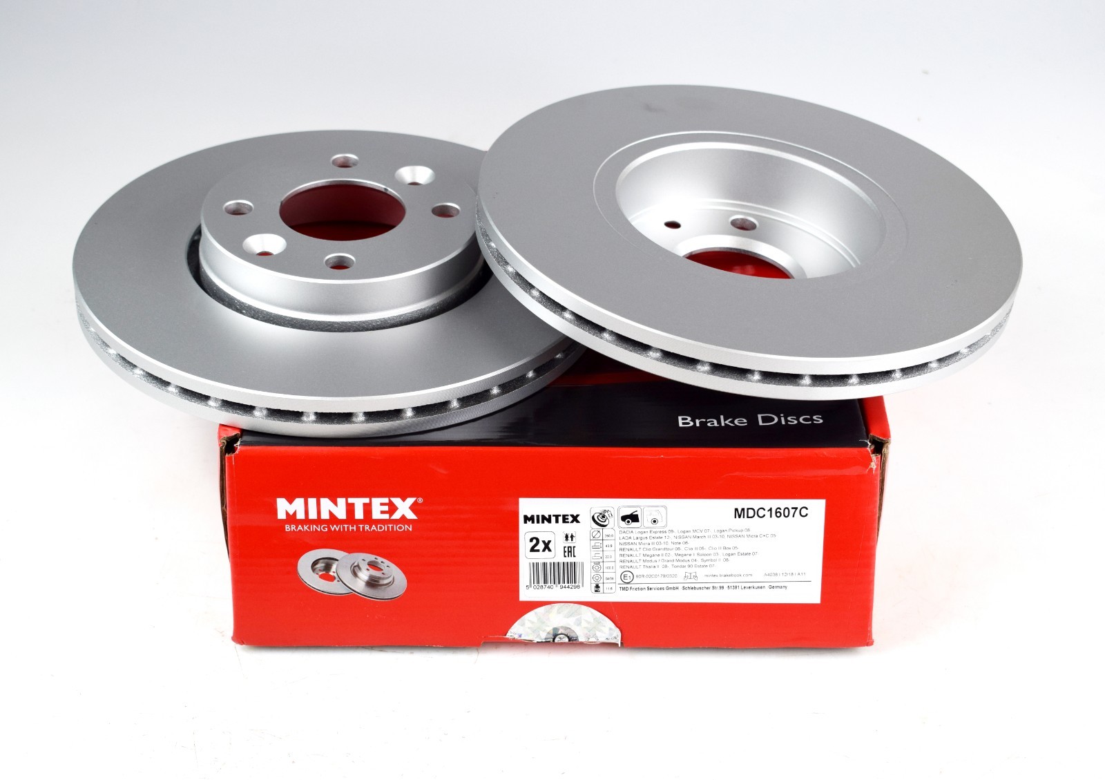 2X MINTEX DISC BRAKES FRONT MICRA C+C III V NOTE NP200 RENAULT GENUINE ...