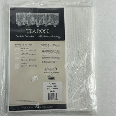 Heritage Lace Tea Rose White Drop Valance 60-Inch Wide by 17-Inch | eBay