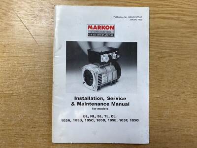 Markon AC Generators Installation, Service & Maintenance Manual | eBay UK