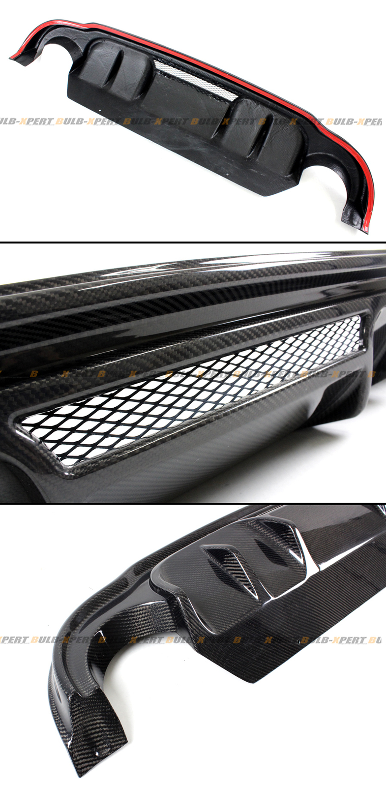 FOR 2014-2017 INFINITI Q50 JDM CARBON FIBER REAR BUMPER DIFFUSER ...