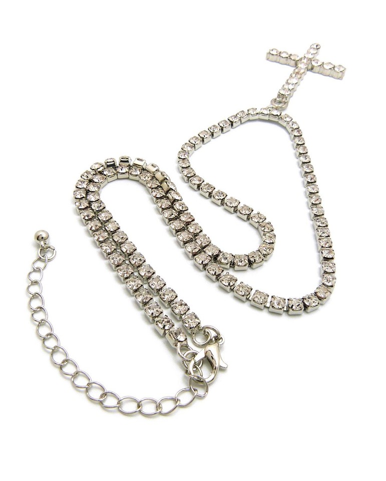 Iced Hip Hop Lil Uzi Vert's Cross Pendant & 18" 1 Row Tennis Chain ...