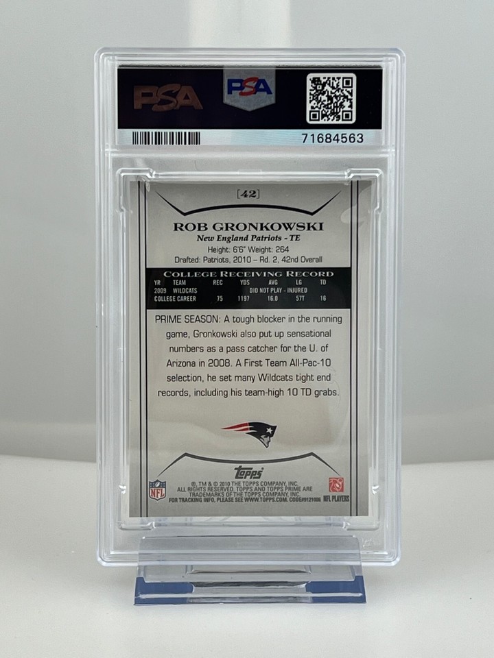 2010 Topps Prime Rob Gronkowski RC /999 PSA 7 | eBay