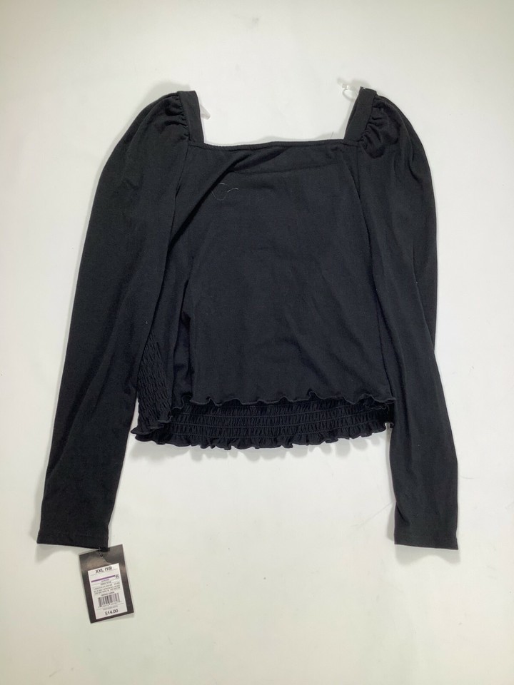 Girls Art Class Black Long Sleeve Square Neck Shirt 2XL NEW! NWT | eBay