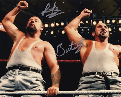The Bushwackers Luke Butch Signed WWF Wrestling Promo Photo Wrestler ...