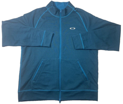Oakley Mens Full-Zip Track Jacket XL Blue Liteweight Ribbed | eBay