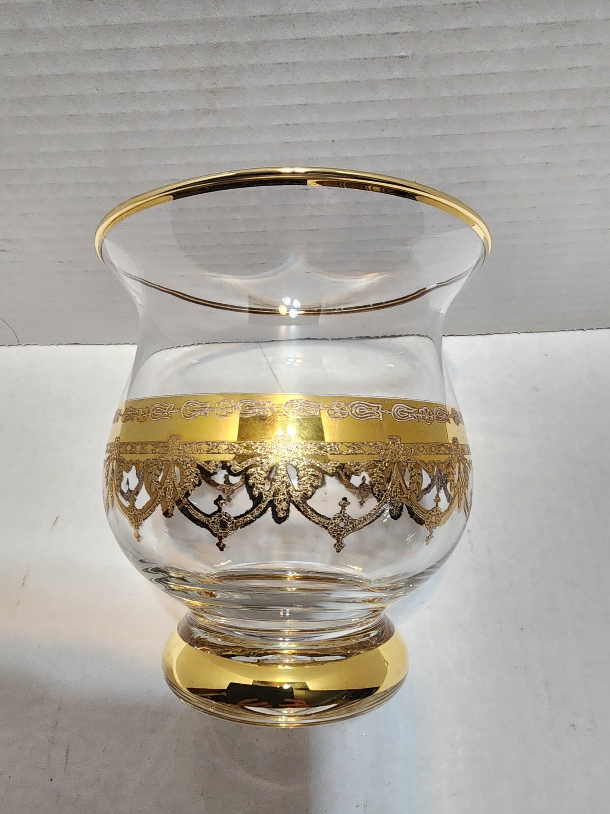 Vtg Royal Limited Crystal Hurricane Candle Holder Gold Leaf Overlay 5 ...