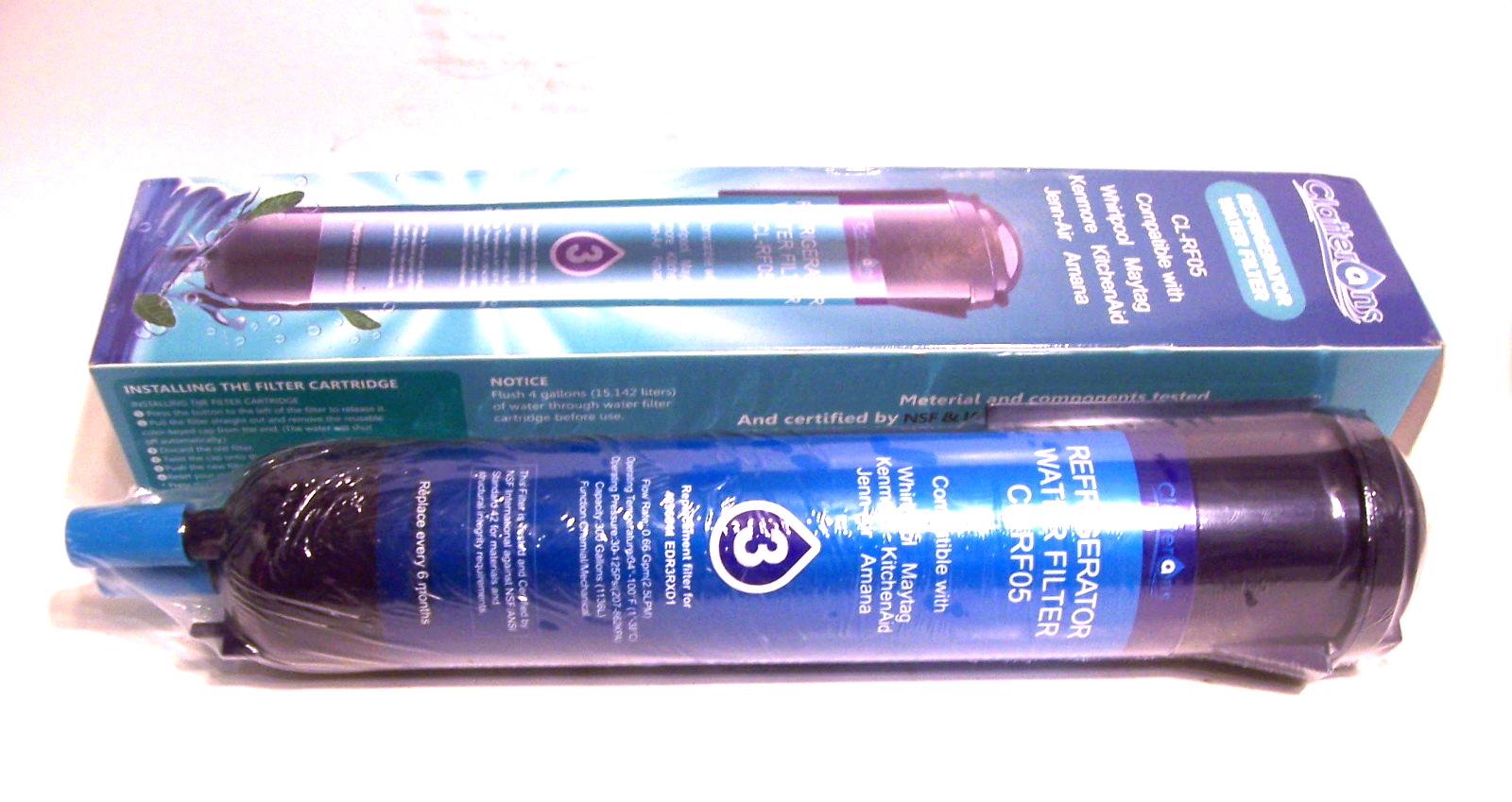 Clatterans CL-RF05 Refrigerator Water Filter NEW Factory Sealed Filter ...