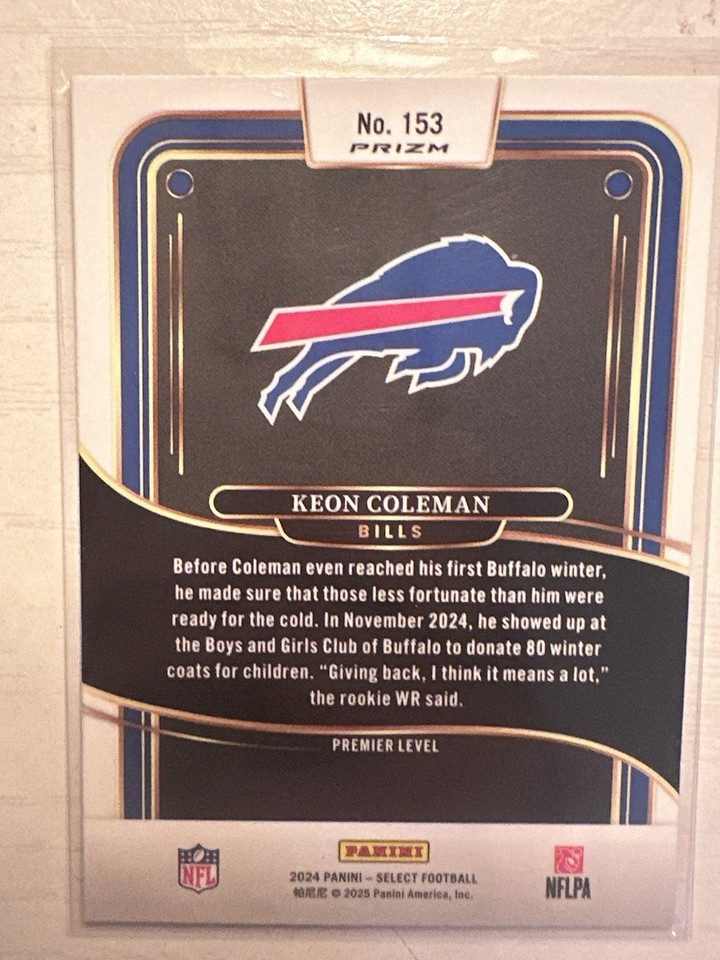 2024 Panini Select - Premier Level Keon Coleman #153 Red & Blue Shock ...
