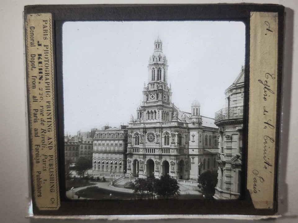 Église de la Sainte-Trinité, Paris, France, c1890's Magic Lantern Glass ...