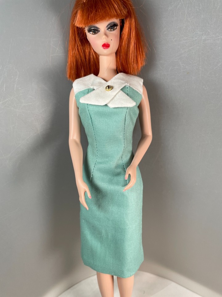 Two-Color Retro Sage & White Dress with Tie for Silkstone Barbie by ...