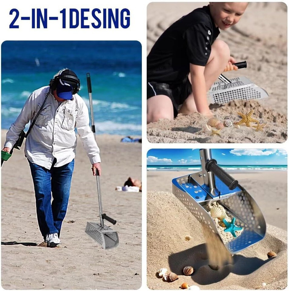 Sand Flea Rake - 51" Long Handle Sand Scoop - Detection Tool | eBay