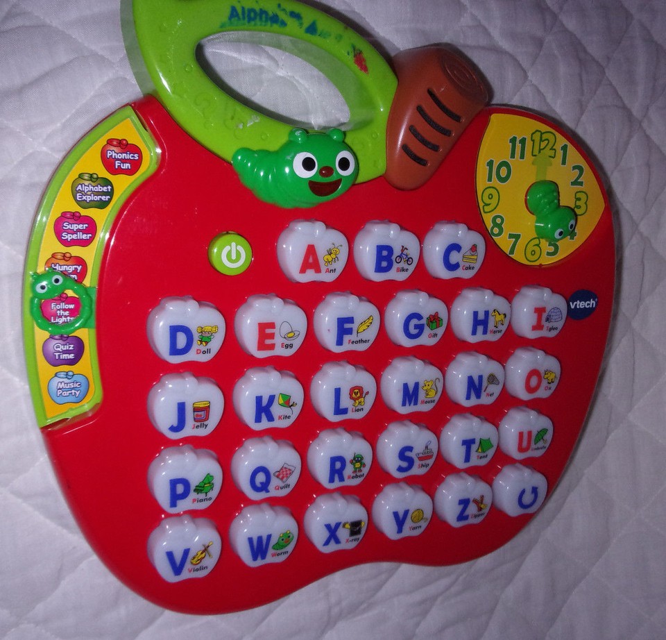 VTech Alphabet Apple Learning Music Spelling Sounds ABC Fun Facts 11x13 ...