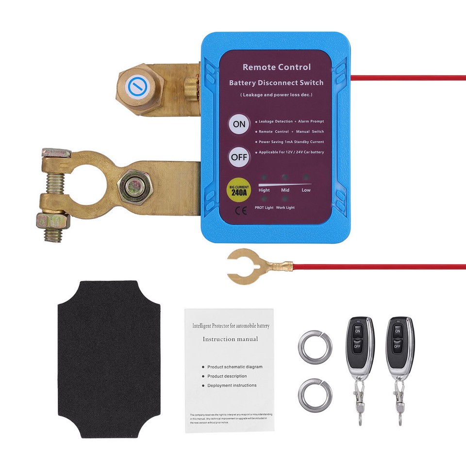 12V 240A Kill Switch Automatic Power Shut Off Switch Remote Battery ...