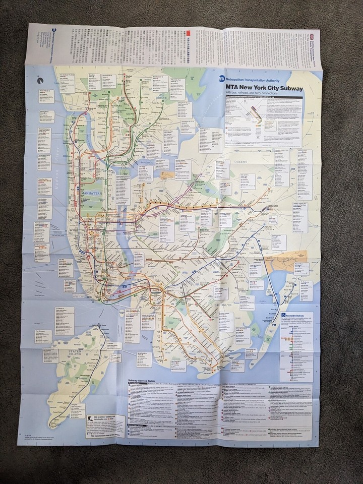 NYC Subway Map - January 2002 | eBay