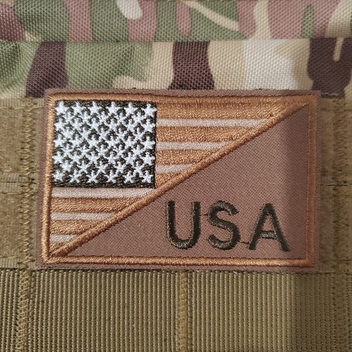 BROWN USA FLAG Tactical Morale Patch Hook and Loop | eBay