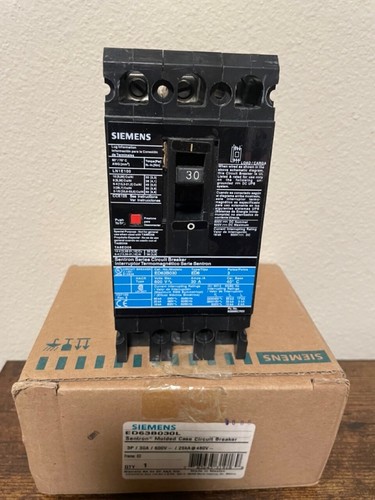 NEW Siemens ED63B030L 3p 600v 30a Circuit Breaker ED43B030 NEW IN BOX ...
