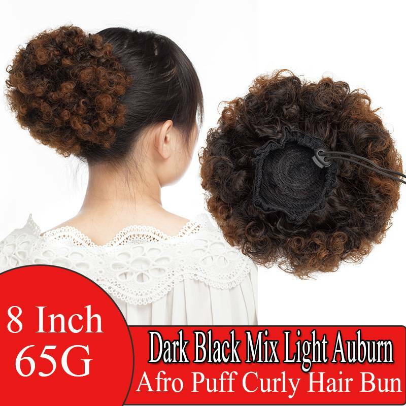 Afro Puff Drawstring Hair Bun Natral As Human Hair Extensions Updo ...