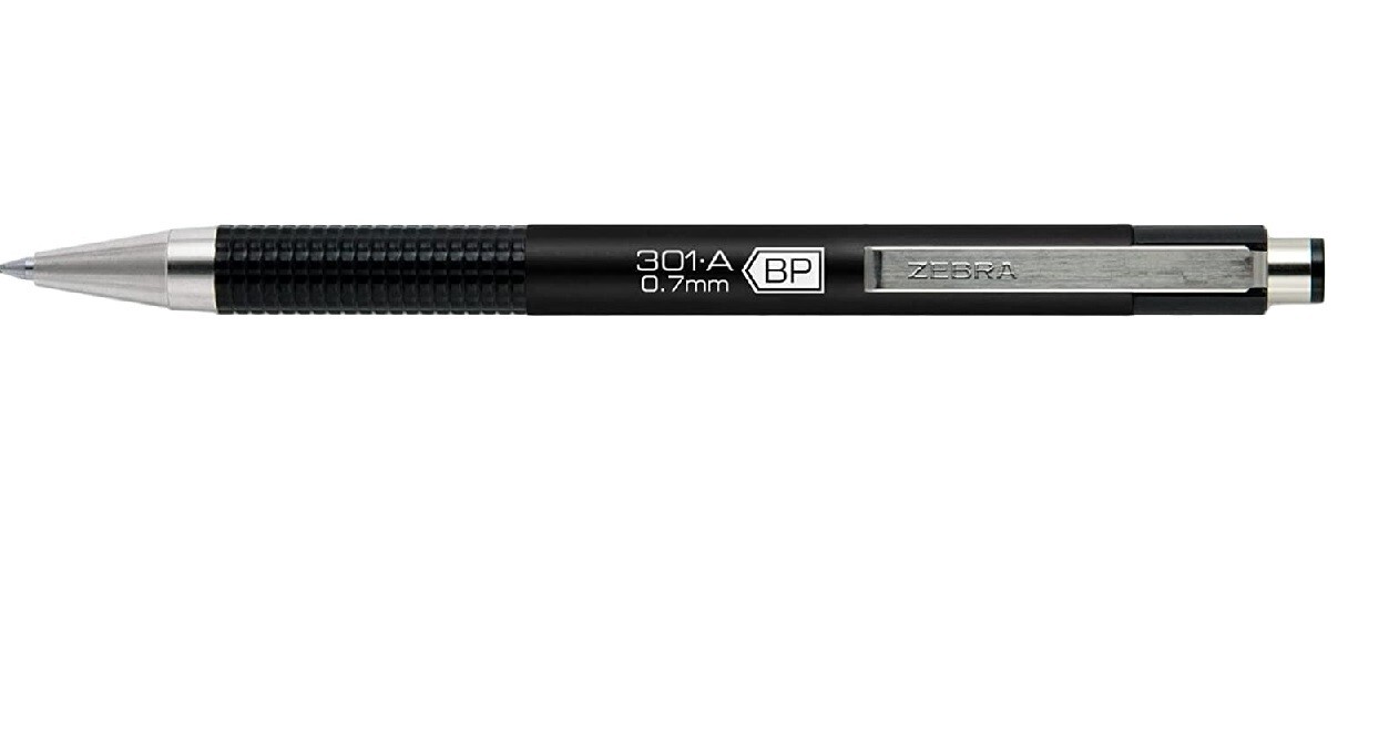ZEBRA 301A Retractable Aluminium Ballpoint Ink 0.7mm BLACK INK | eBay ...