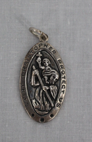 Saint St Christopher the Christ Bearer Pendant 925 Sterling Silver ...