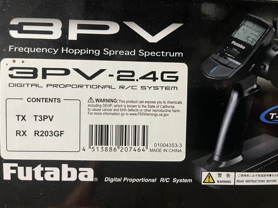 Futaba 3PV 3 Channel 2.4ghz FHSS SFHSS Radio System w/ R203GF Receiver ...