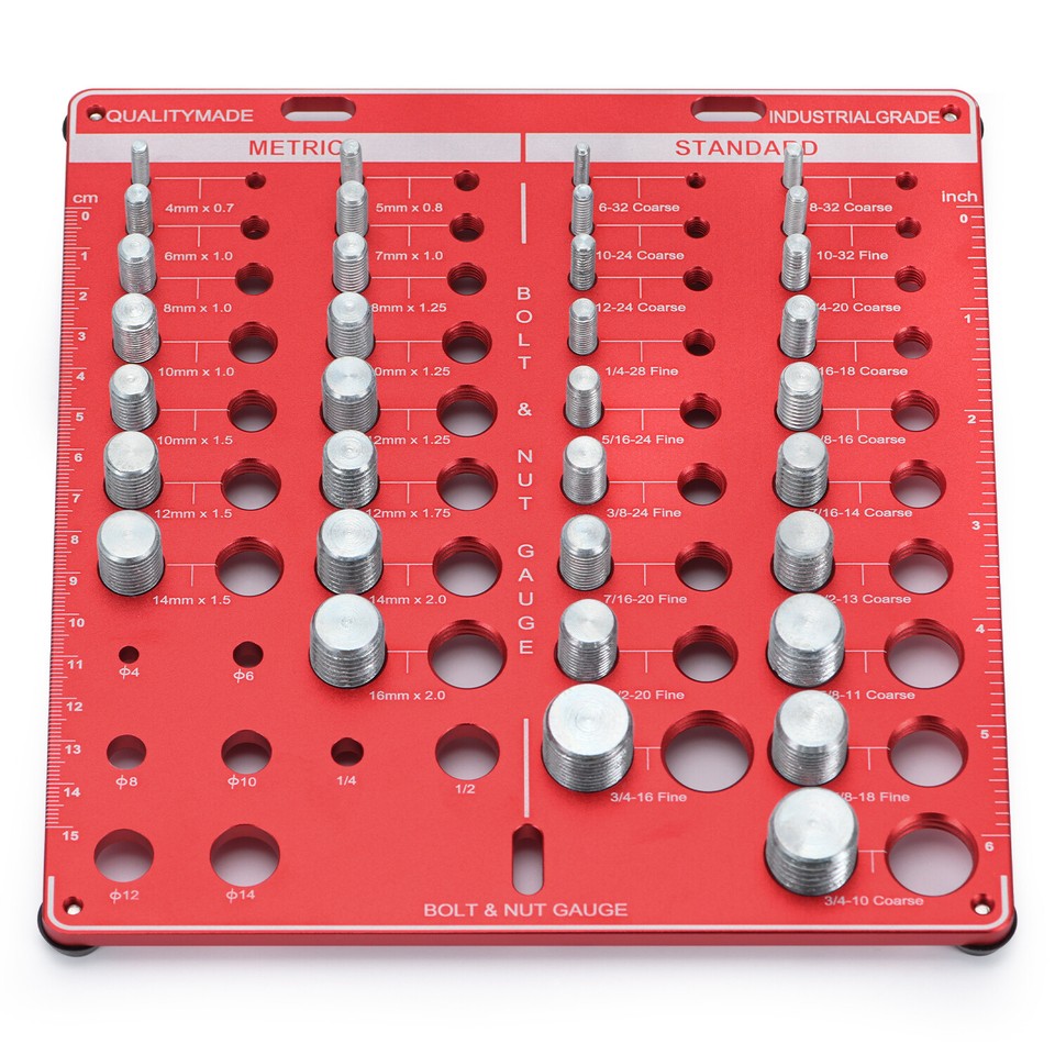 34 Standard and Metric Nut and Bolt Thread Checker Bolt and Nut ...