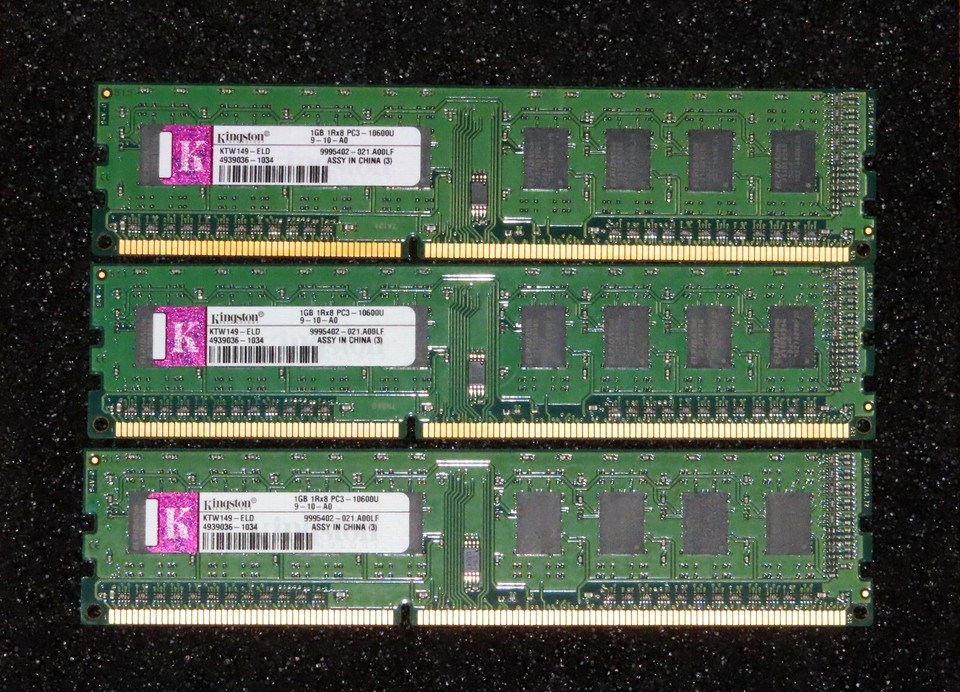 8GB 4x2GB DDR3 PC3-10600 1333MHz ECC / 3GB 3x1GB Non-ECC Desktop Memory ...