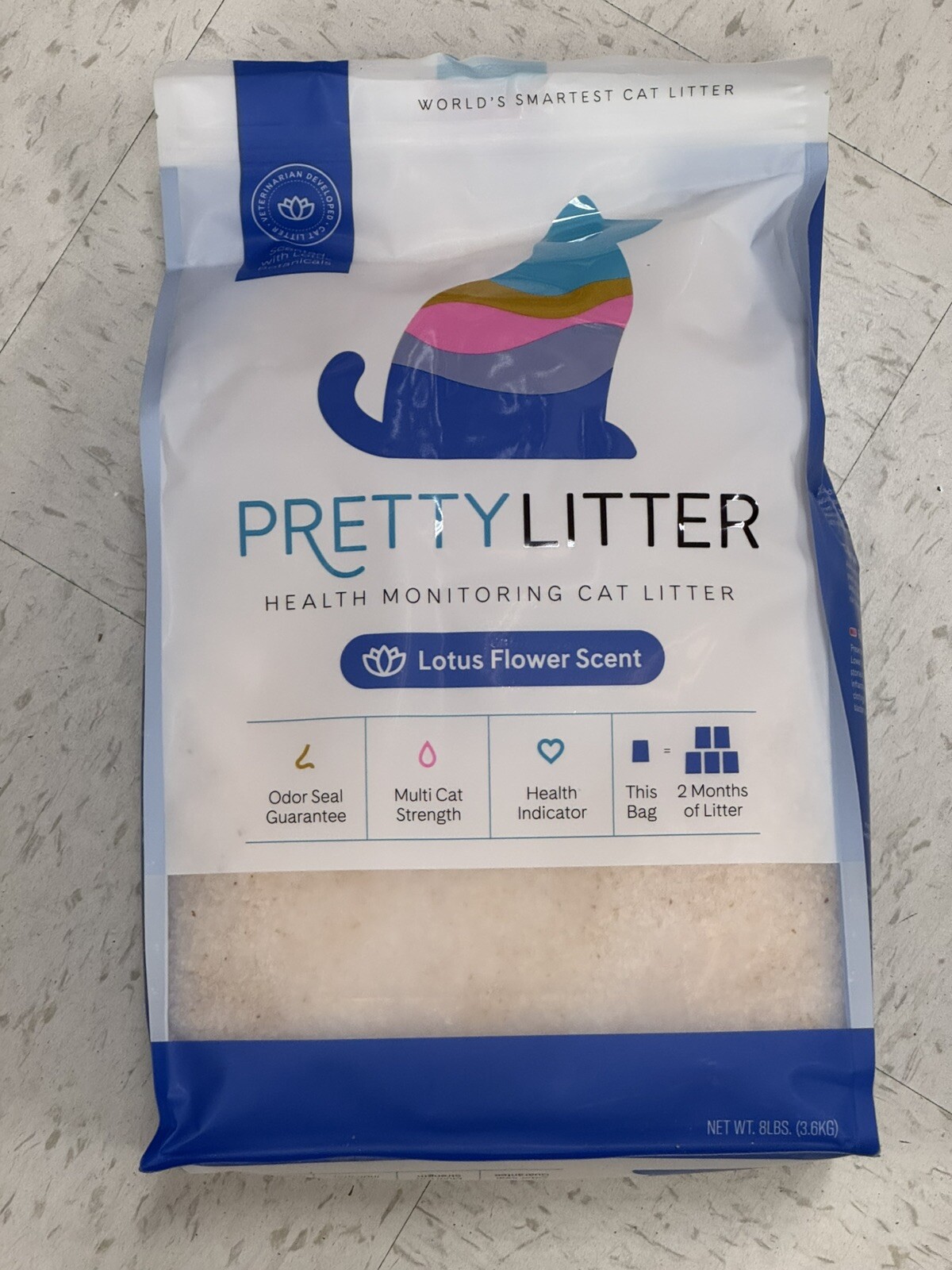 1x SCENTED 8lb Pretty Litter Health Monitoring Cat Litter 2 month LOTUS ...