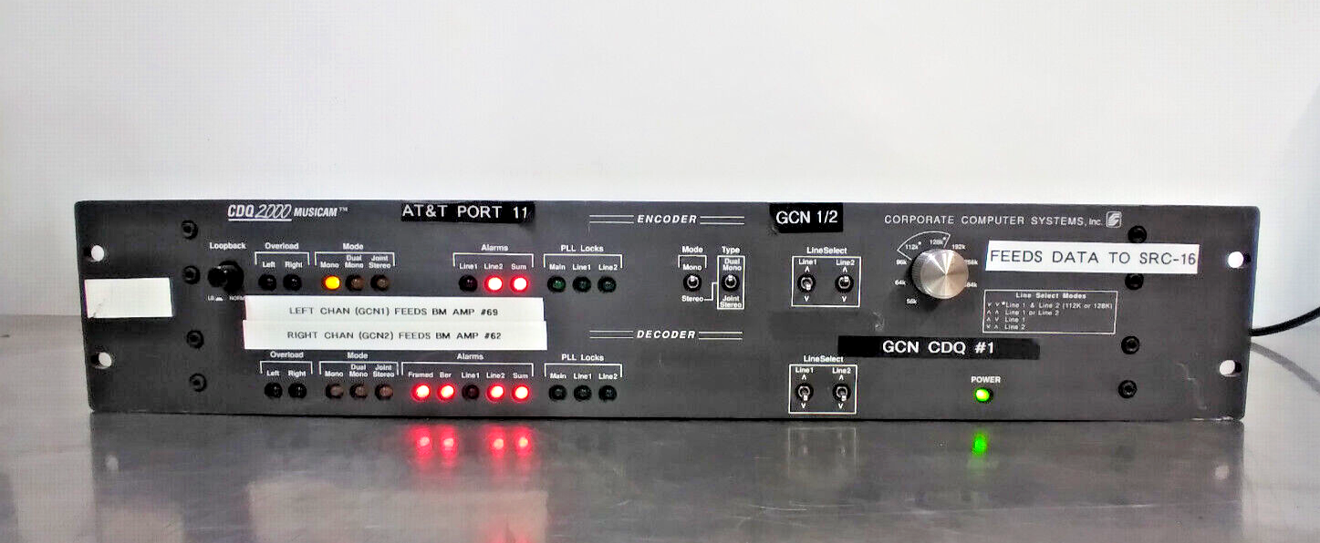 (CCS) Corporate Computer Systems CDQ 2000 Musicam, Digital Stereo Audio ...