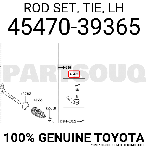 4547039365 Genuine Toyota ROD SET, TIE, LH 45470-39365 | eBay