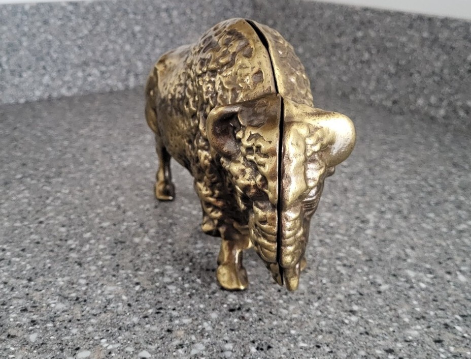 RARE Vintage Brass Bison /Great Plains Buffalo COIN BANK | eBay