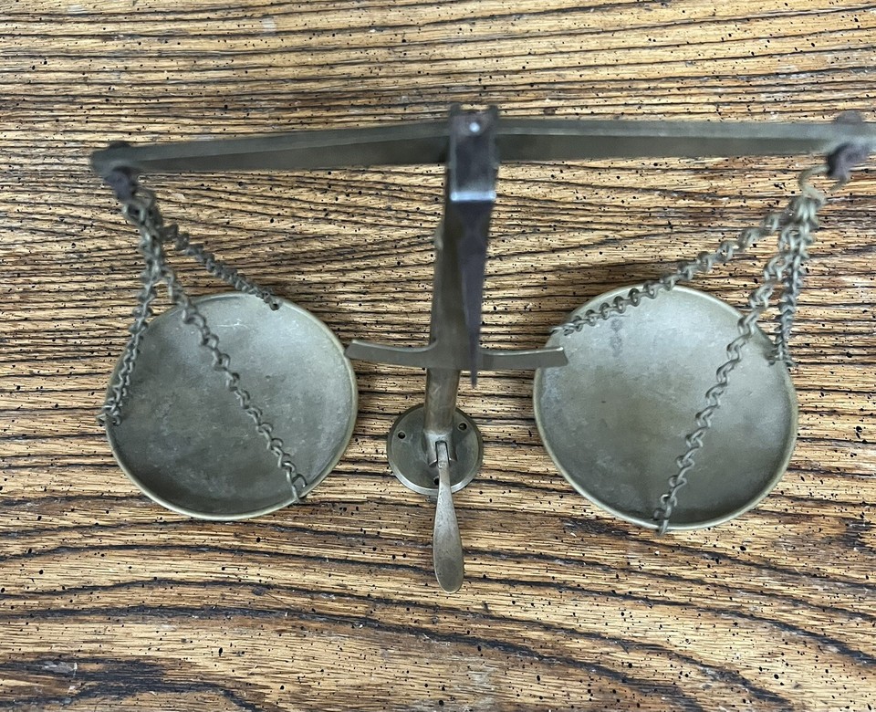 Antique Self Standing Miners Gold Scale Also Precious Metals Or Drug ...