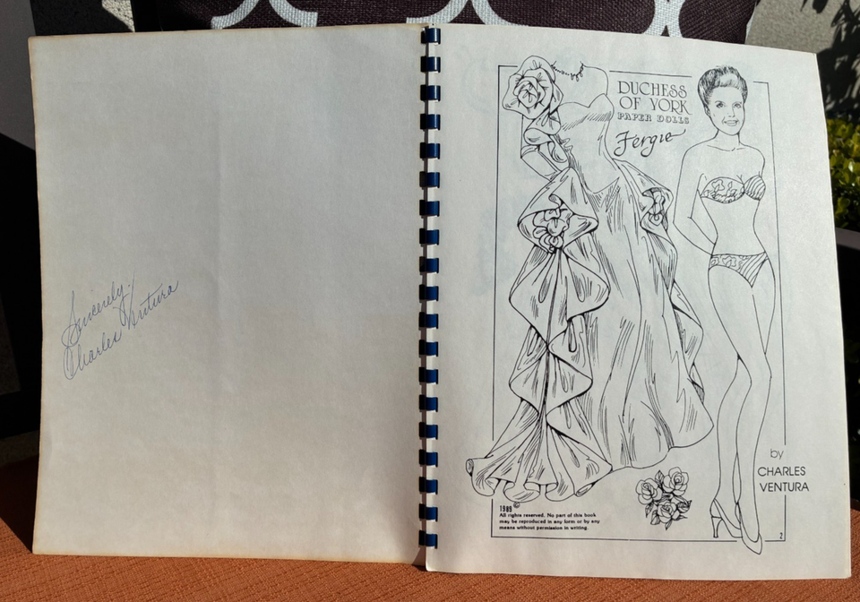 Duchess of York Fergie Paper Dolls SIGNED by Charles Venutra 24 pgs ...