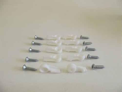 10 Window Screen Storm Clips & Screws Nylon Plastic Sash White Holder ...