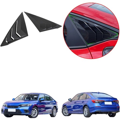 ABS Imitate Carbon Fiber Rear Window Shutter Cover Trim For Honda Civic ...
