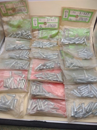 #7 x 3/4" Slotted Round Head Reed & Prince Wood Screws (270pcs) NOS Lot ...