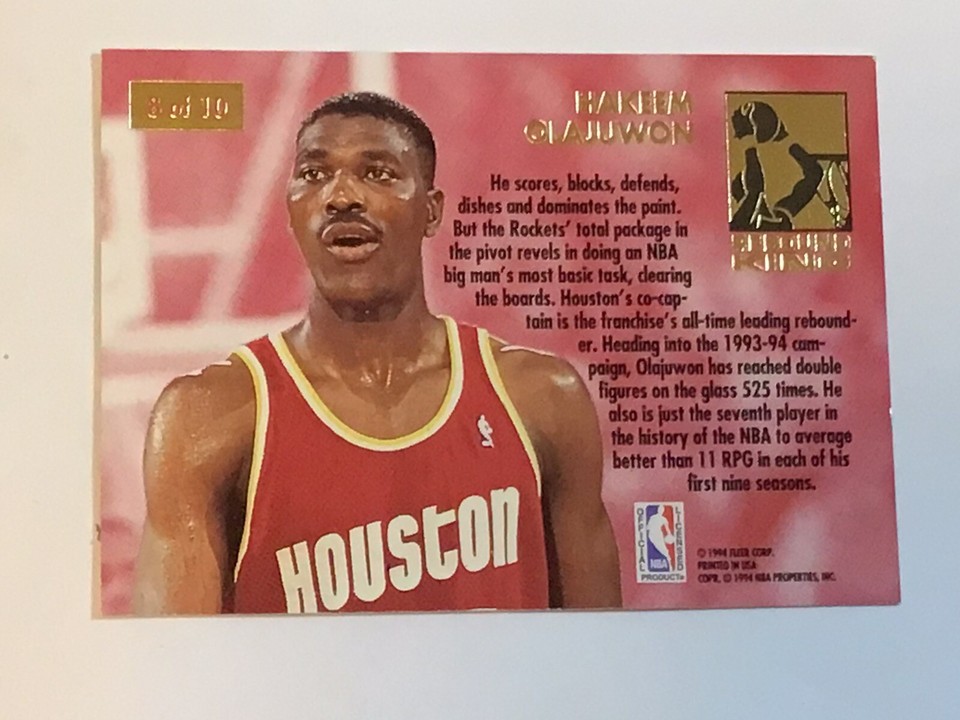 1993-94 Fleer Ultra Rebound King Hakeem Olajuwon Houston Rockets #8 | eBay