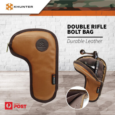 Durable Xhunter Double Rifle Bolt Bag Vinyl Leather Hunting Case #00591 ...