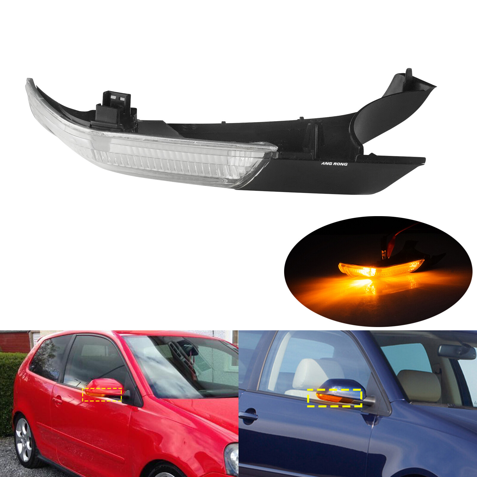 For VW Polo MK4 9N3 05-09 LED Door Wing Mirror Indicator Turn Signal ...