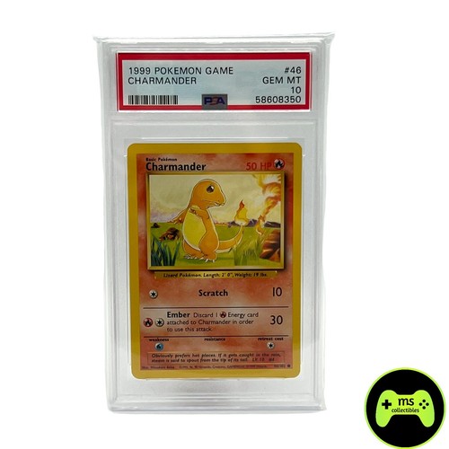Pokemon Karte Charmander #46 1999 Base Set English PSA 10 Gem MINT 350 ...