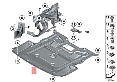 Genuine BMW Hybrid 5 Engine Compartment Shield Underride Protective ...