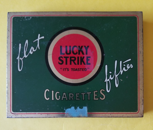 Vintage Lucky Strike “It’s Toasted” Flat Fifties Cigarettes Empty Tin ...