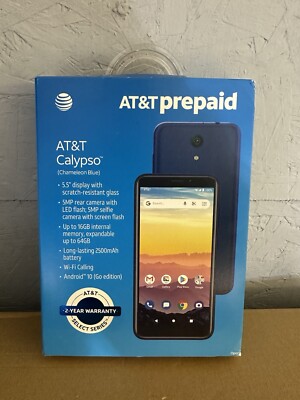 Brand New AT&T Calypso 16GB 5.5" Display Chameleon Blue Prepaid Smart ...