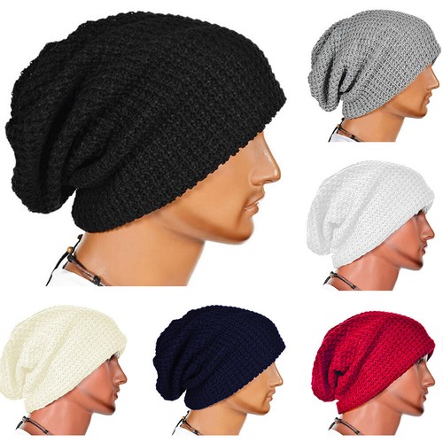 Winter unisex oversized knitted casual beanie hat loose hat Fashion New ...