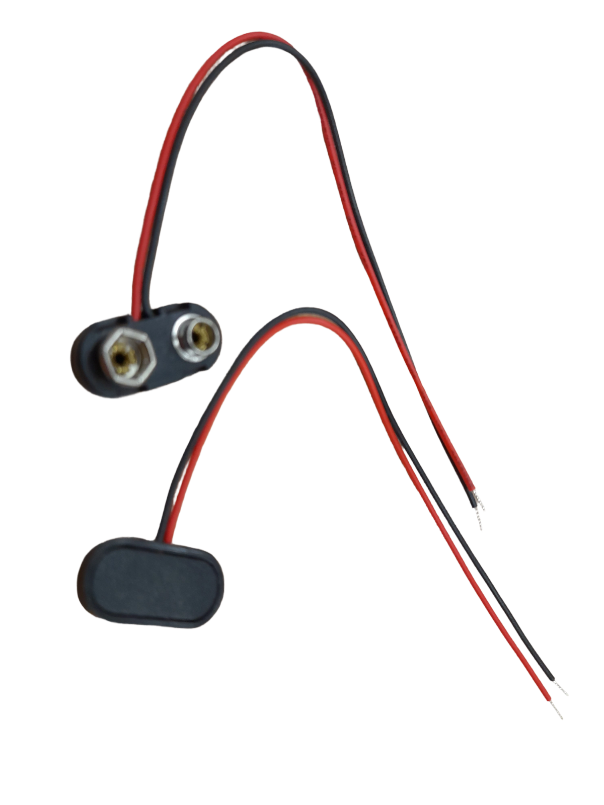 2X Heavy Duty 9V PP3 Battery Clip Connector Side Entry 150mm Leads ...